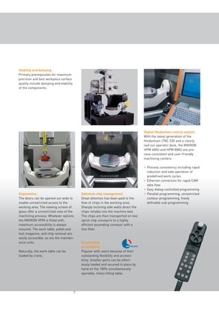 GF Machining Solutions - Mikron Milling - Model HPM 600/ | PDF