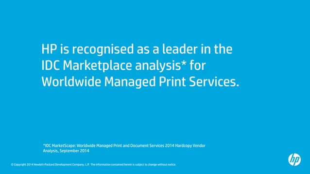 HP Managed Print Services Customer Success Stories | PPT
