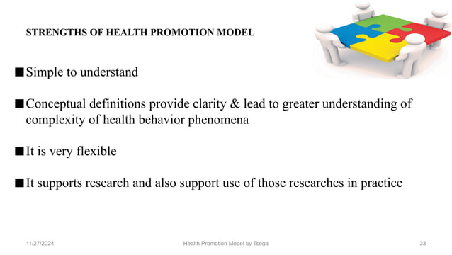 Health promotion model by Nola.J.pender. | PPT