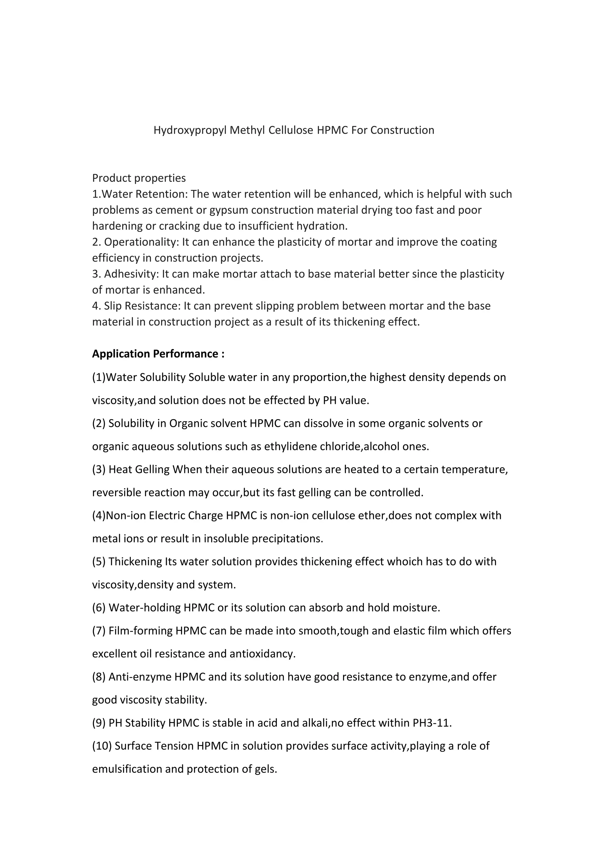 Hpmc for-construction | PDF