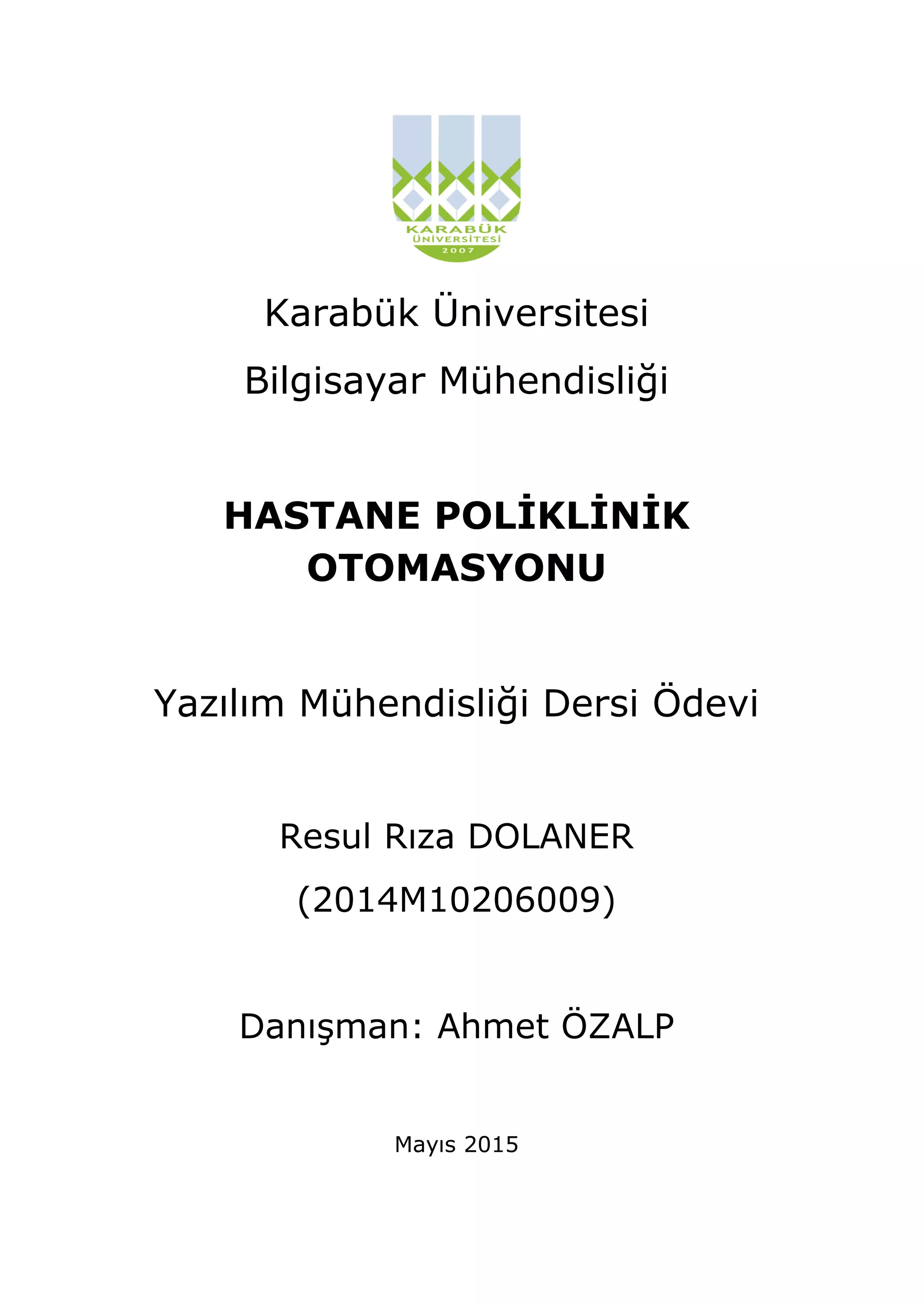 Hastane Poliklinik Otomasyonu | PDF