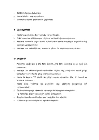 Hastane Poliklinik Otomasyonu | PDF