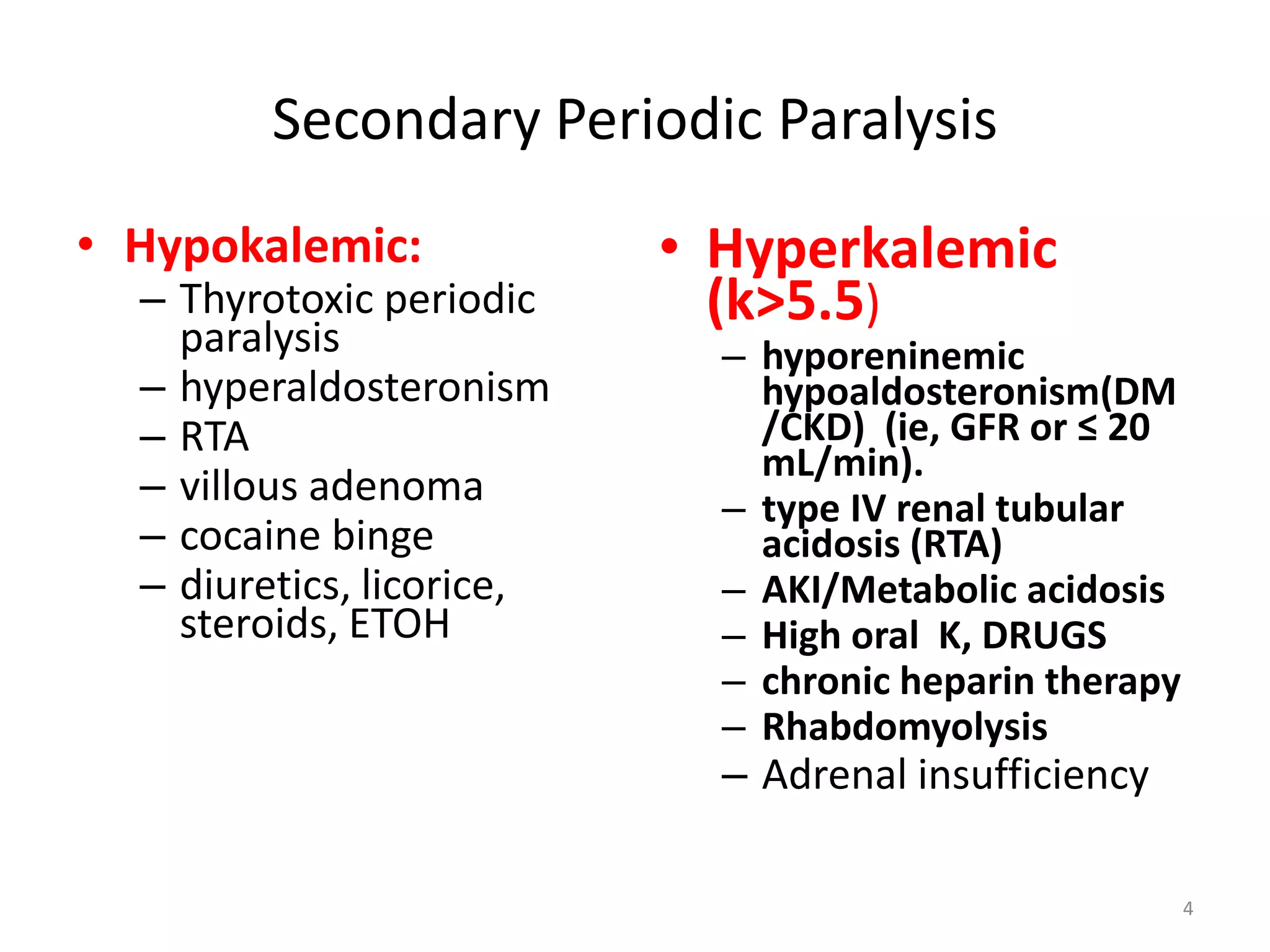 hypokalemic periodic paralysis | PPTX