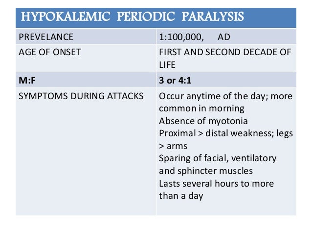 hypokalemic periodic paralysis