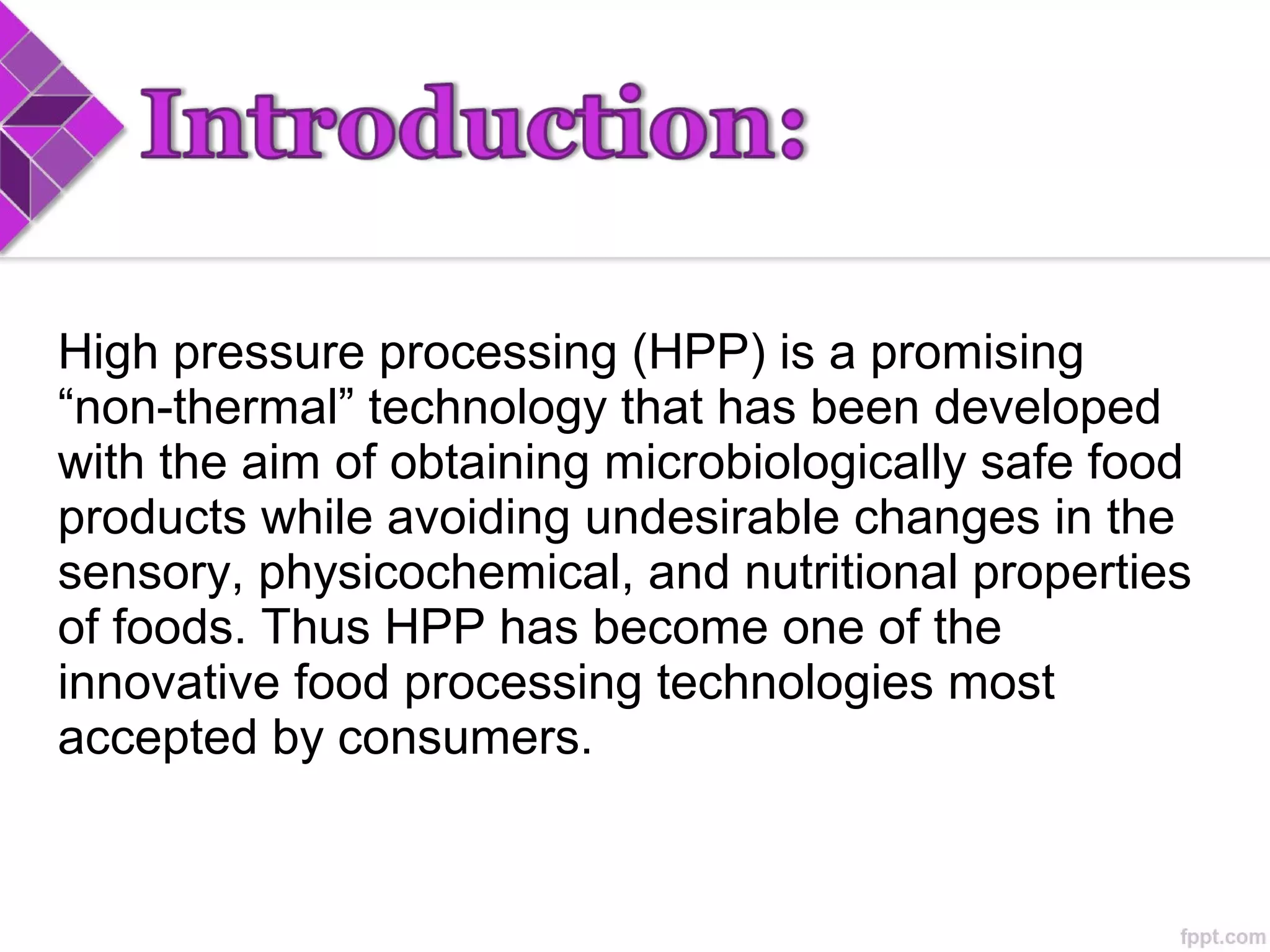 High pressure processing of food | PPT