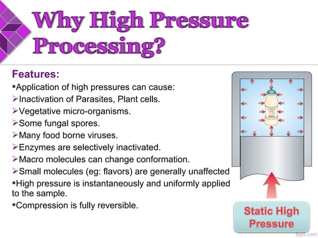 High pressure processing of food | PPT | Chemistry | Science