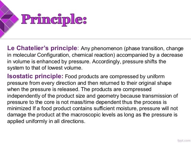 High pressure processing of food
