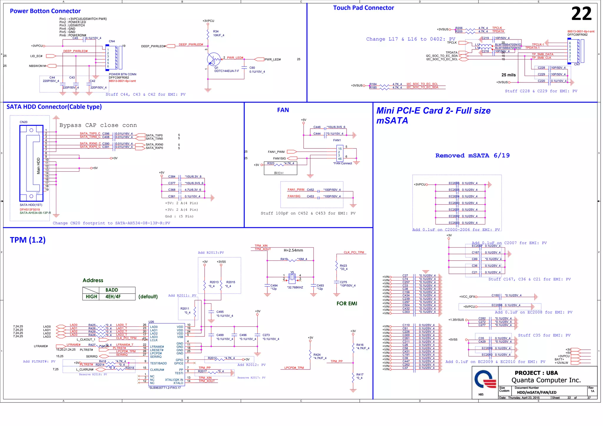 HP Pavilion 15 F Quanta U8A DA0U8AMB6A0 REV 1A UMA Schematic Diagram.pdf | Computer Peripherals ...