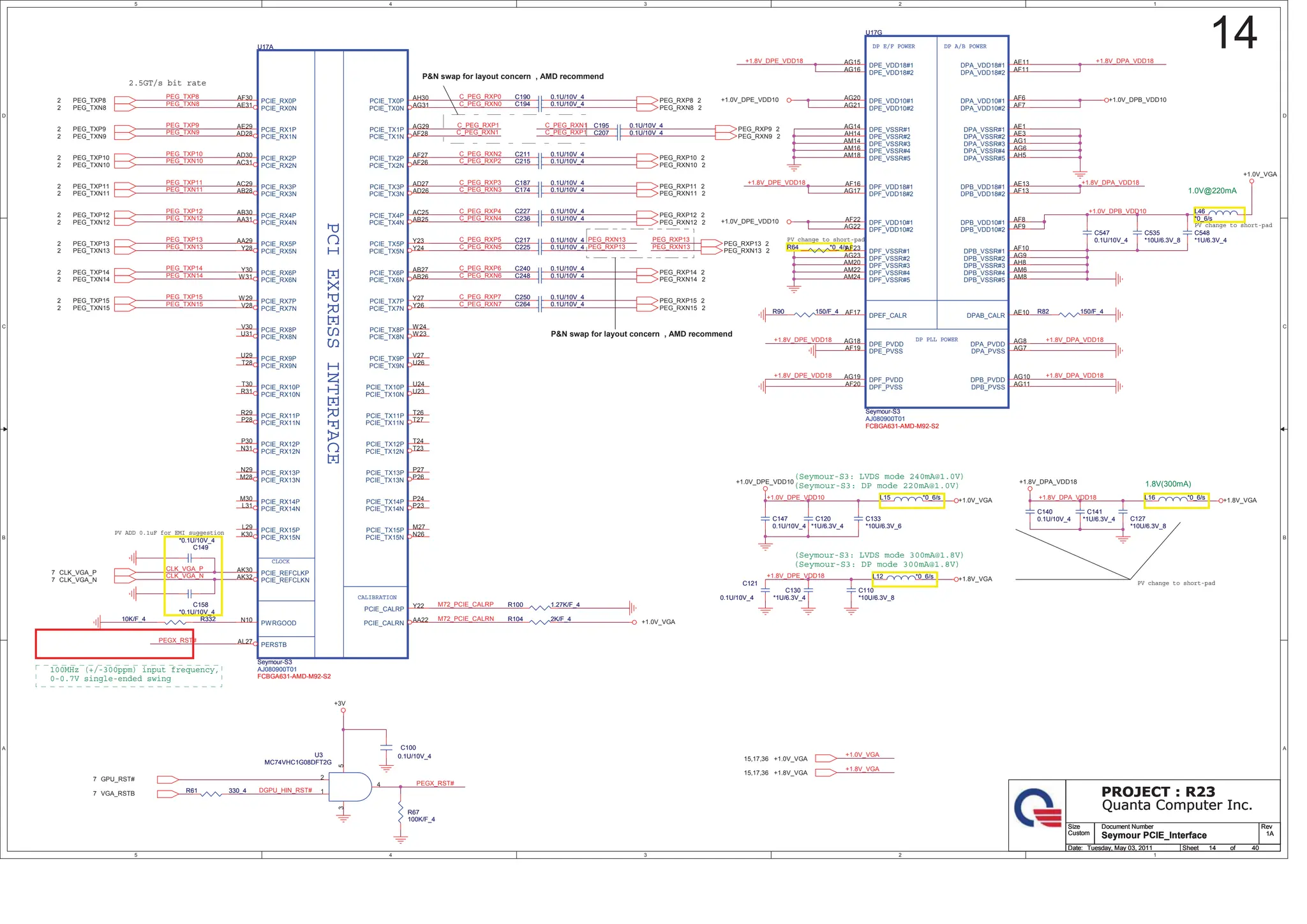 HP Pavilion G4-G6-G7 Quanta R23 AMD Sabin UMA-Muxless Schematic Diagram ...