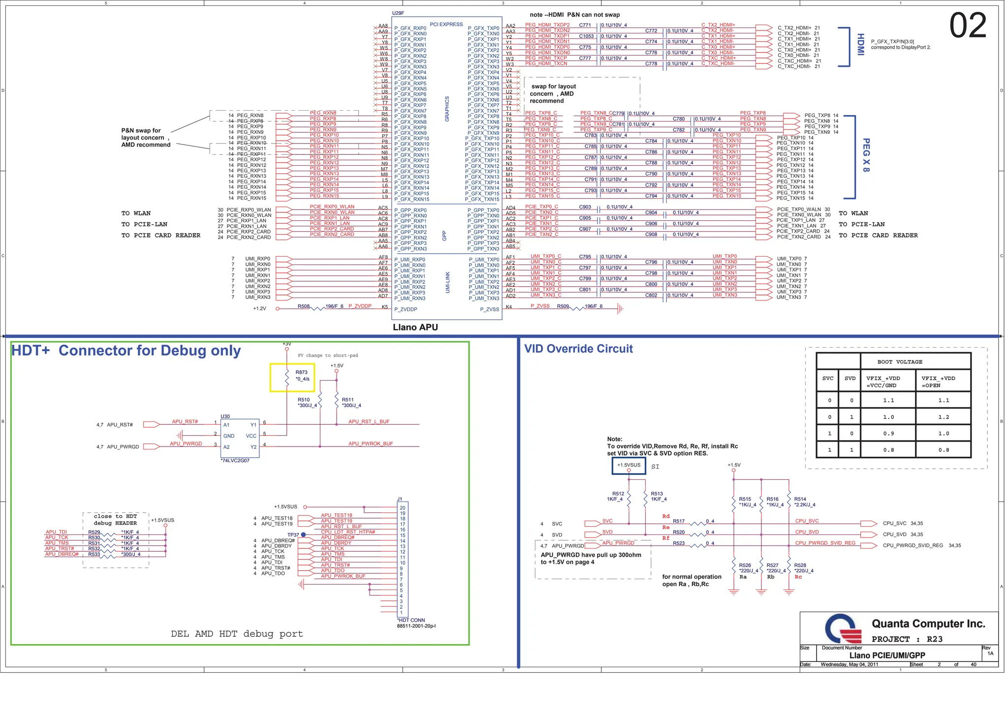 HP Pavilion G4-G6-G7 Quanta R23 AMD Sabin UMA-Muxless Schematic Diagram ...