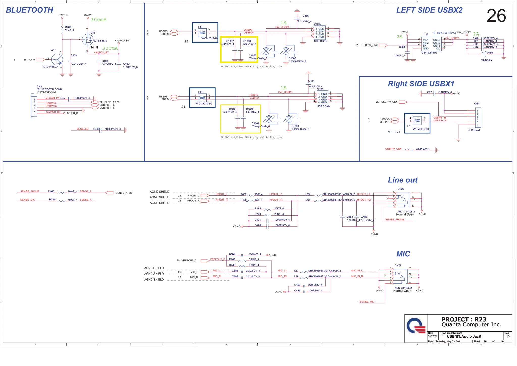 HP Pavilion G4-G6-G7 Quanta R23 AMD Sabin UMA-Muxless Schematic Diagram ...