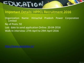 HPPCL Recruitment 2016 | PPSX | Vocational Training | Careers