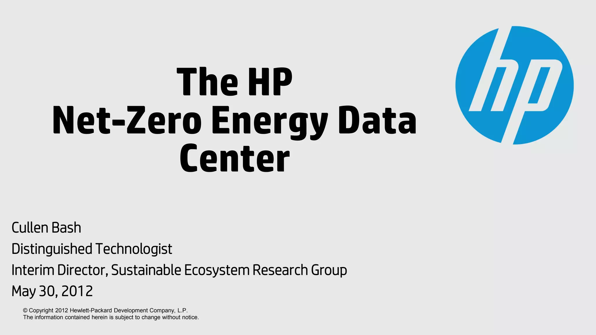 Hp predstavlja arhitekturu za prvi net zero data centar | PDF