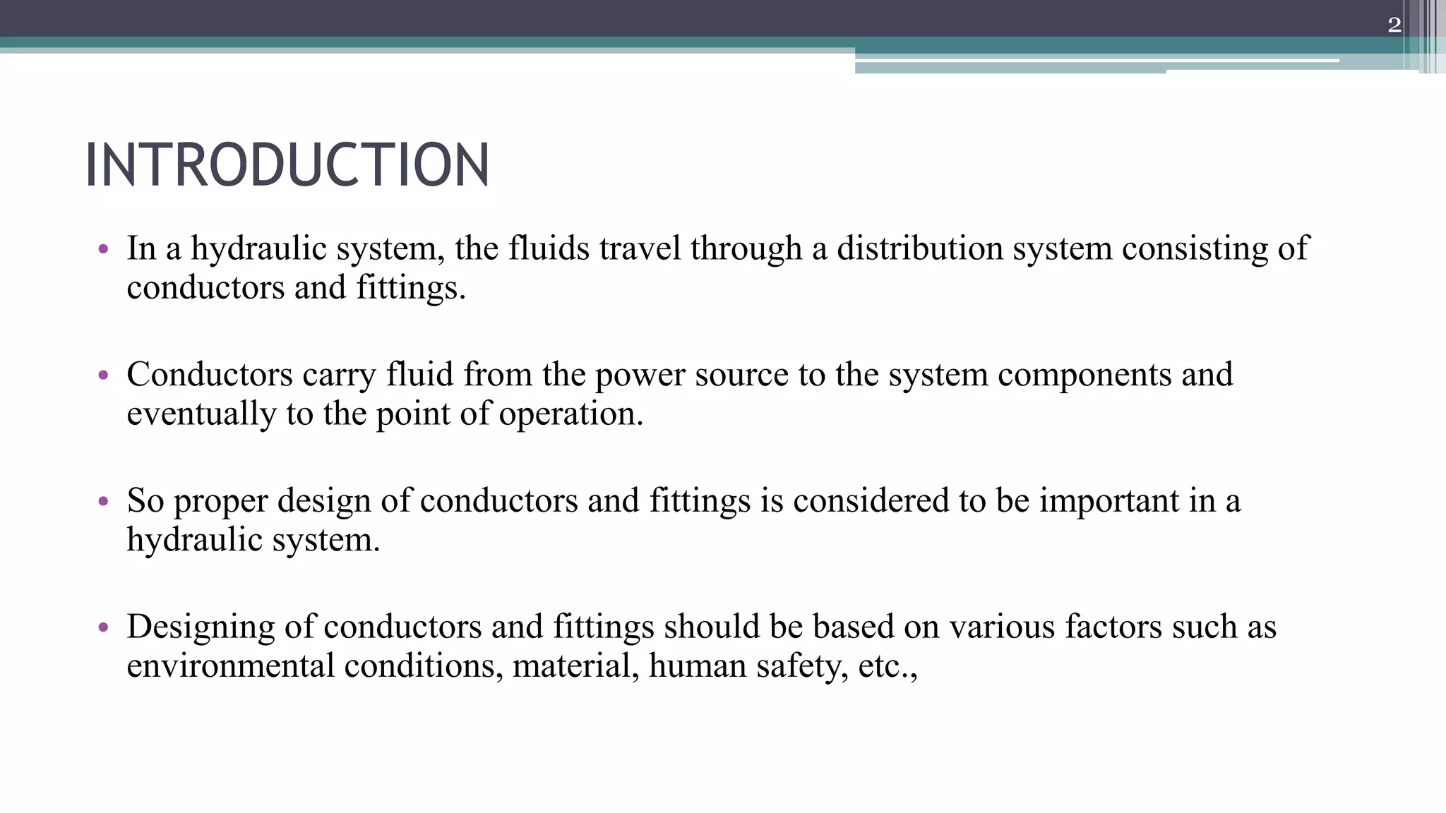 Fluid conductors: Design and selection criteria | PPTX