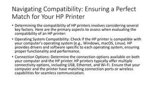 HP Printer | PPTX | Operating Systems | Computer Software and Applications