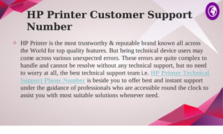 Hp printer customer care number | PPT