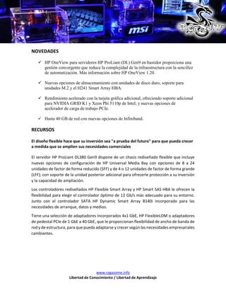 Ficha Técnica HP ProLiant DL380 Gen9 | PDF