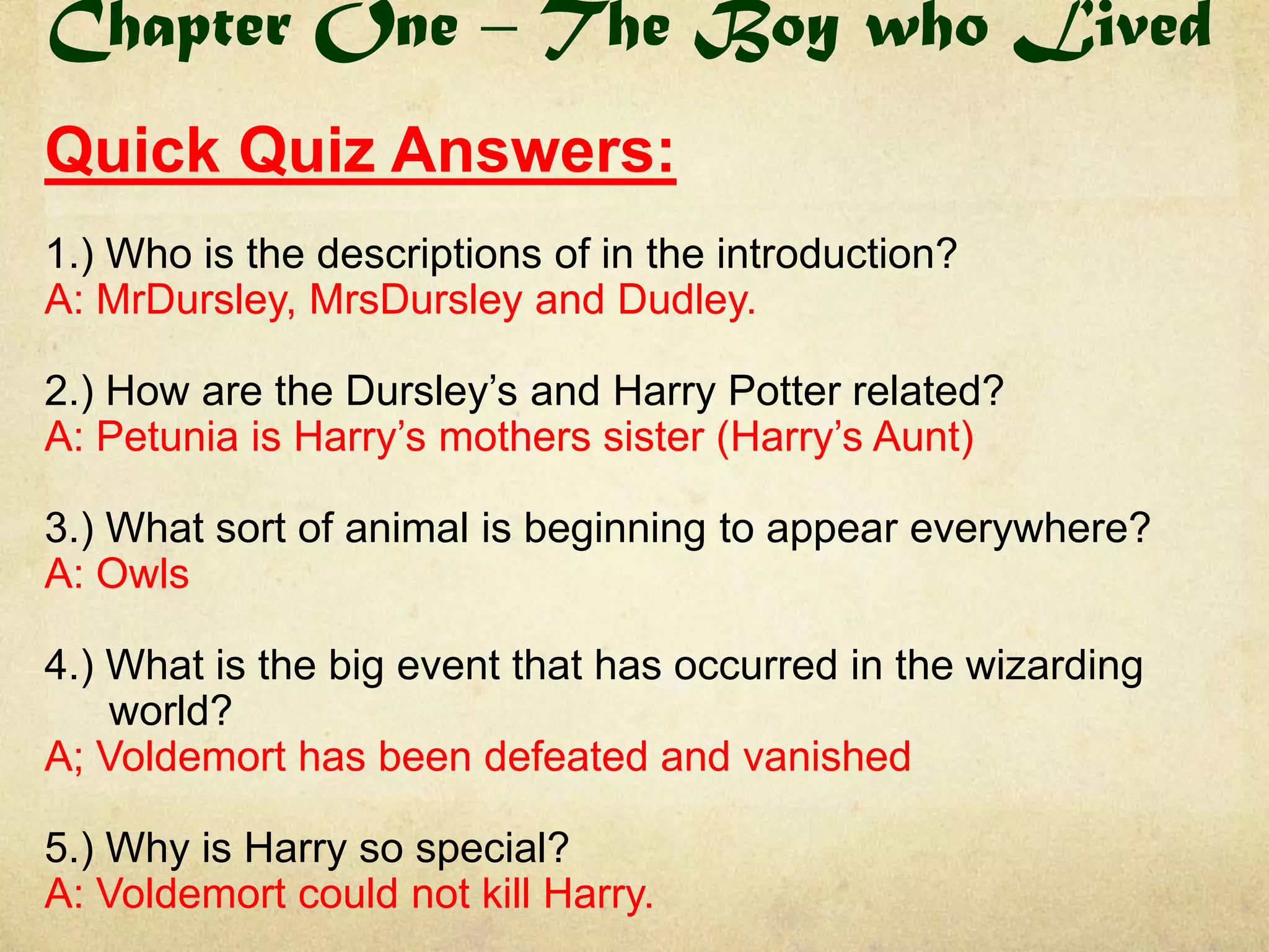 Harry Potter Book 1 Quick Quizzes and Do Now Tasks | PPTX