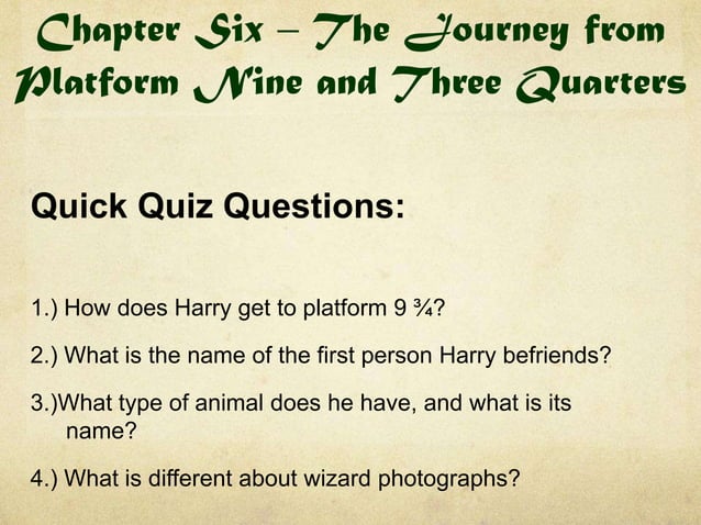 Harry Potter Book 1 Quick Quizzes and Do Now Tasks | PPT