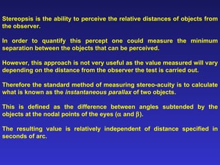 Assesment of streopsis | PPT