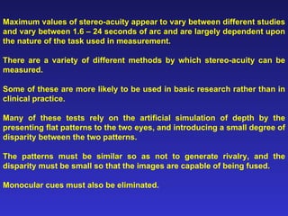 Assesment of streopsis | PPT