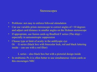 Sensory Adaptation to Strabismus | PPT