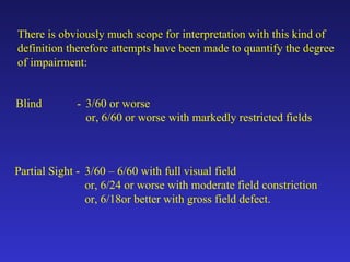 The Definitions and Demographics of low vision | PPT