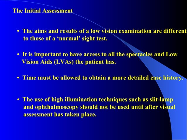 The Low Vision Examination | PPT