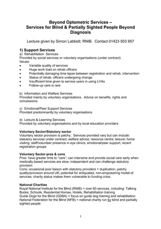 Services for Blind & Partially Sighted People | PDF