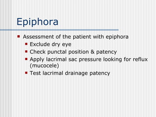 DISORDERS OF THE LACRIMAL SYSTEM | PPT
