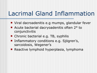 DISORDERS OF THE LACRIMAL SYSTEM | PPT