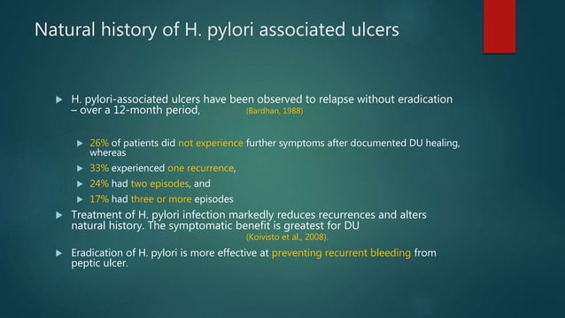 Helicobacter pylori associated Peptic ulcer disease | PPT