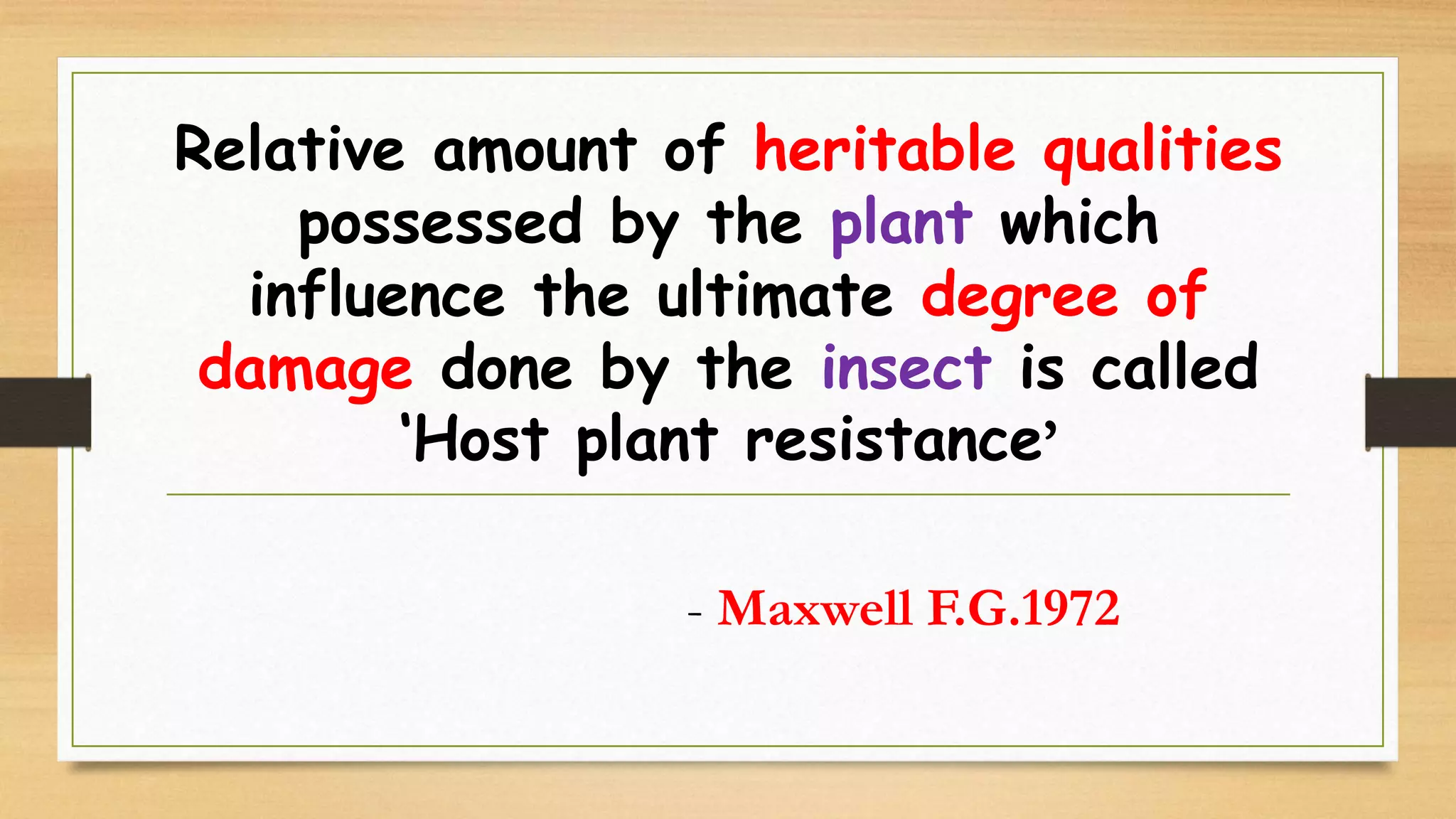 Host plant resistance | PPTX