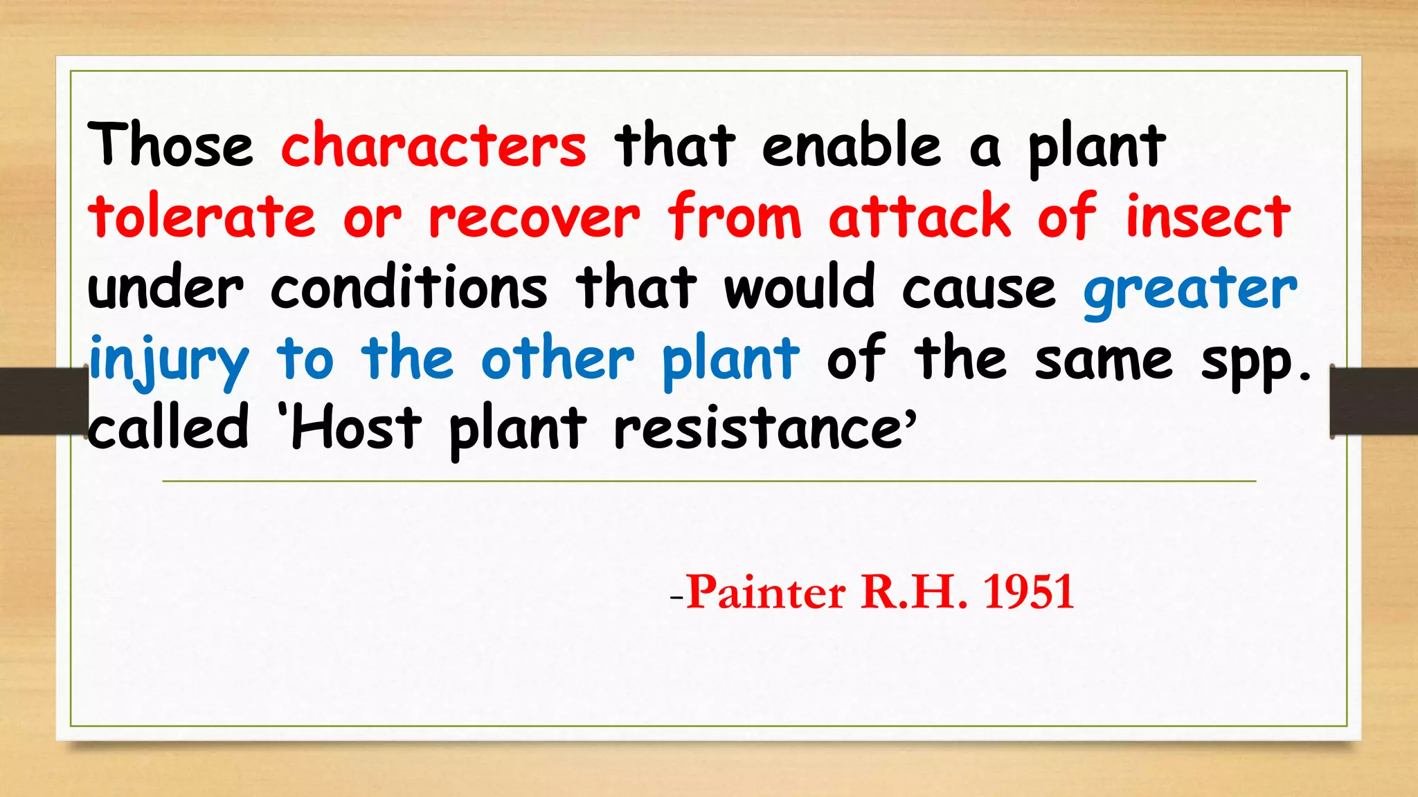 Host plant resistance | PPTX