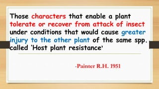Host plant resistance | PPTX