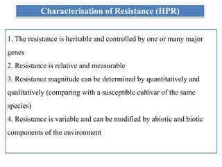 Host plant resistance mechanisms gene resistance to plant pathogen ...