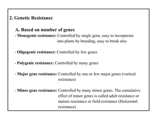 Host plant resistance mechanisms gene resistance to plant pathogen ...