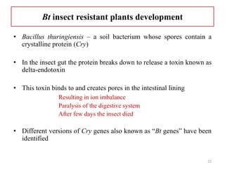 Genetic engineering and development of transgenic plants | PPTX