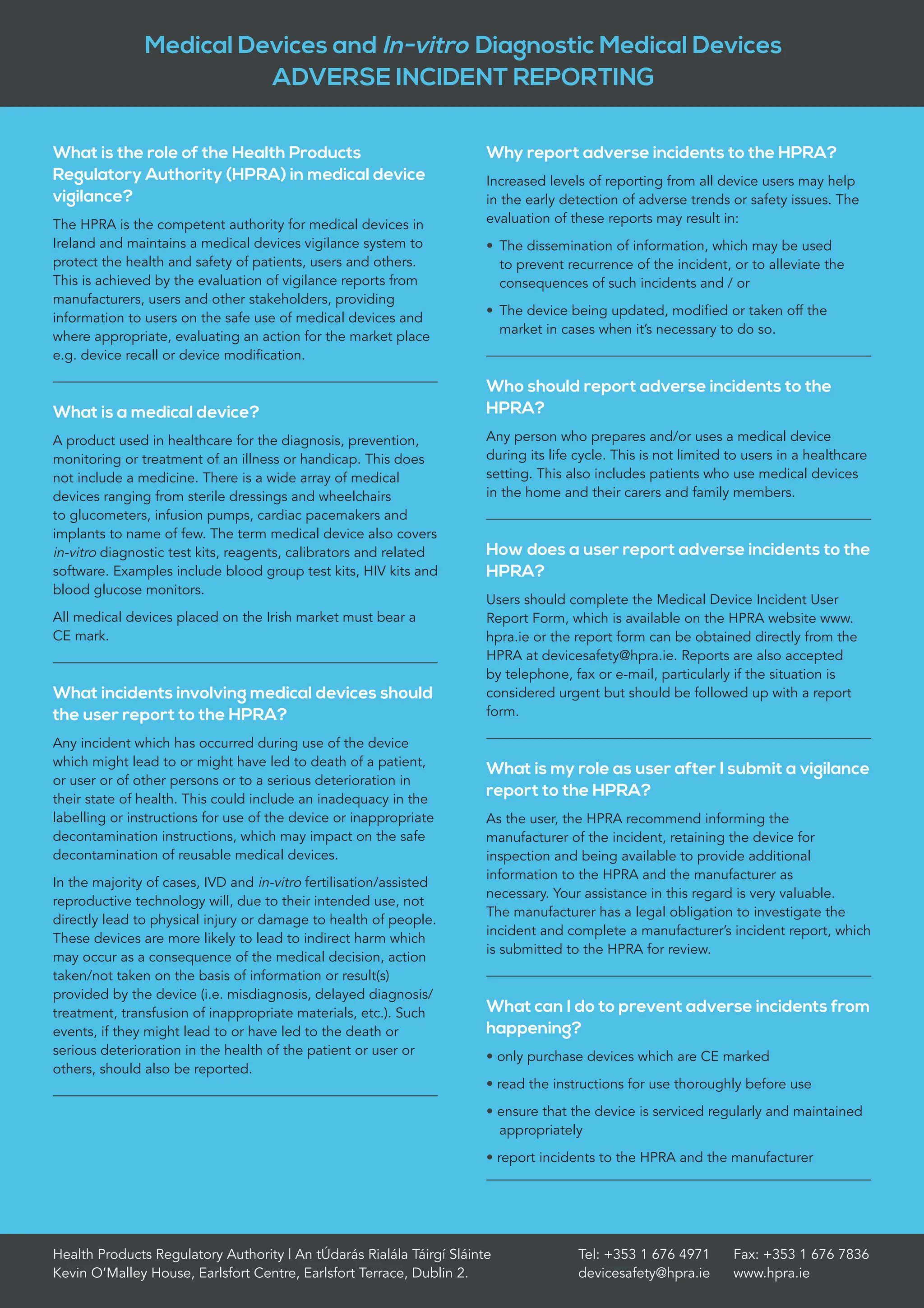 report to medical device adverse incident | PDF