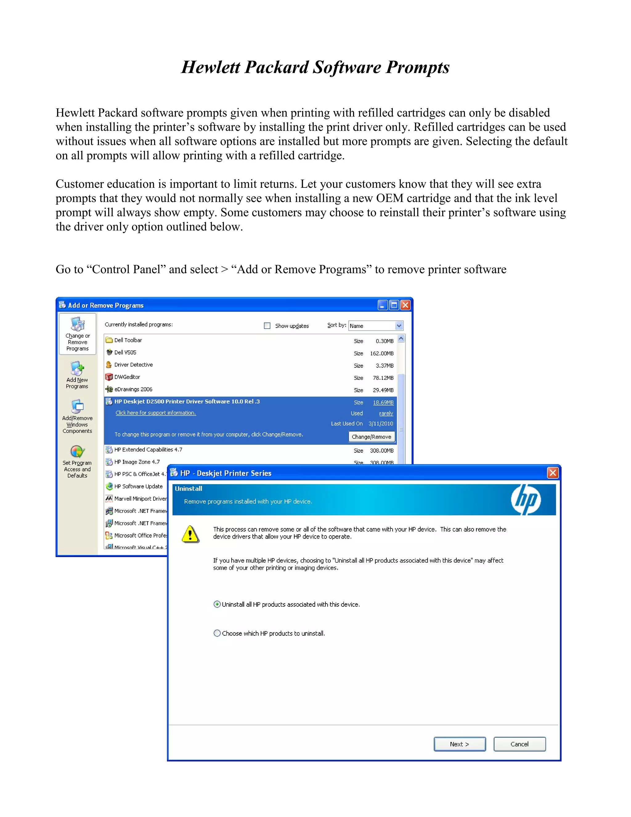 Hp software prompts_03-10 | PDF