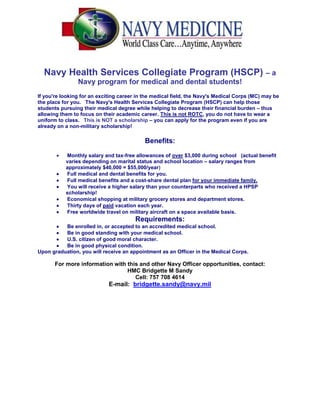 Hpsp Hscp Flyer | DOCX