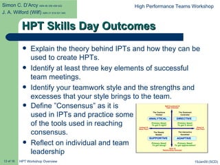 Hpt Workshop Overview 19 Jan09 | PPT