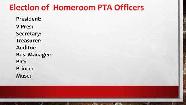 Home room pta meeting during the first quarter | PPTX | Homework and ...