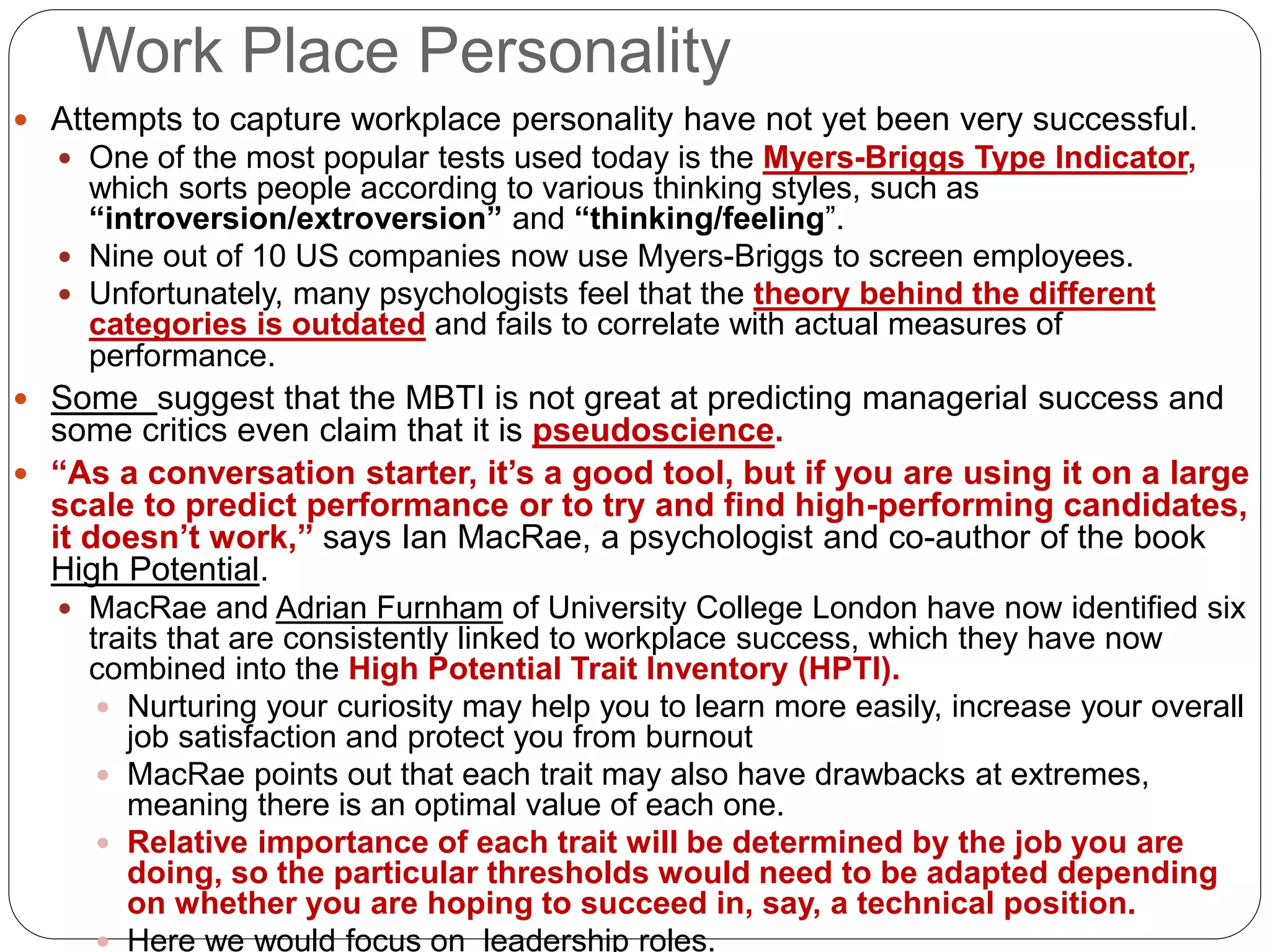 High Potential Trait Inventory Opti | PPTX