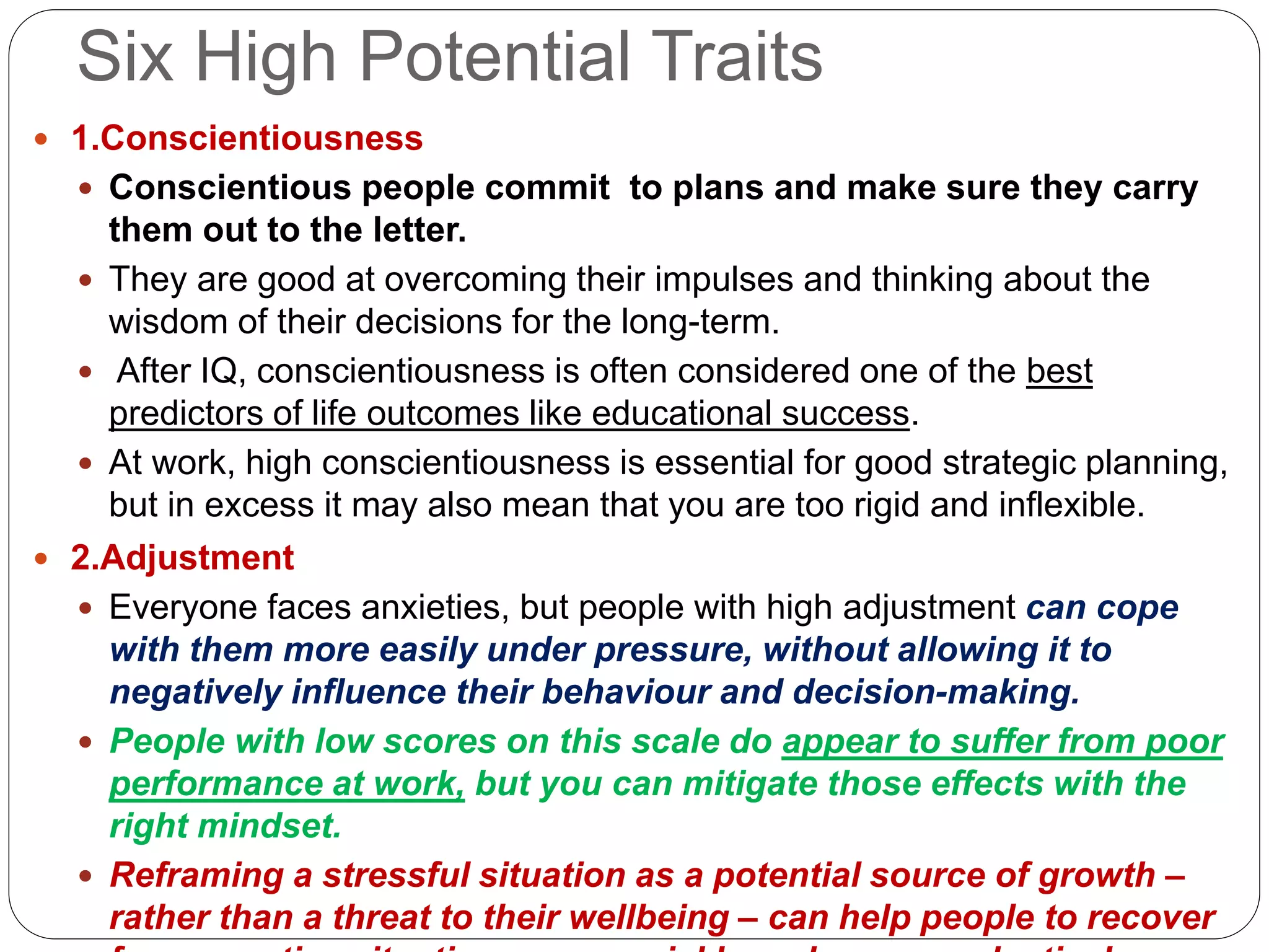 High Potential Trait Inventory Opti | PPTX