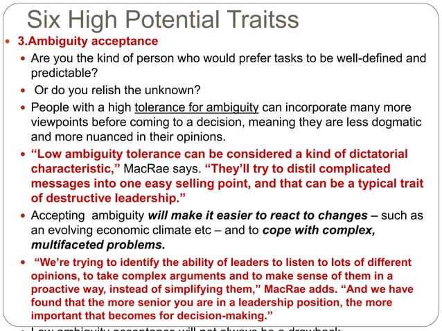 High Potential Trait Inventory Opti | PPTX