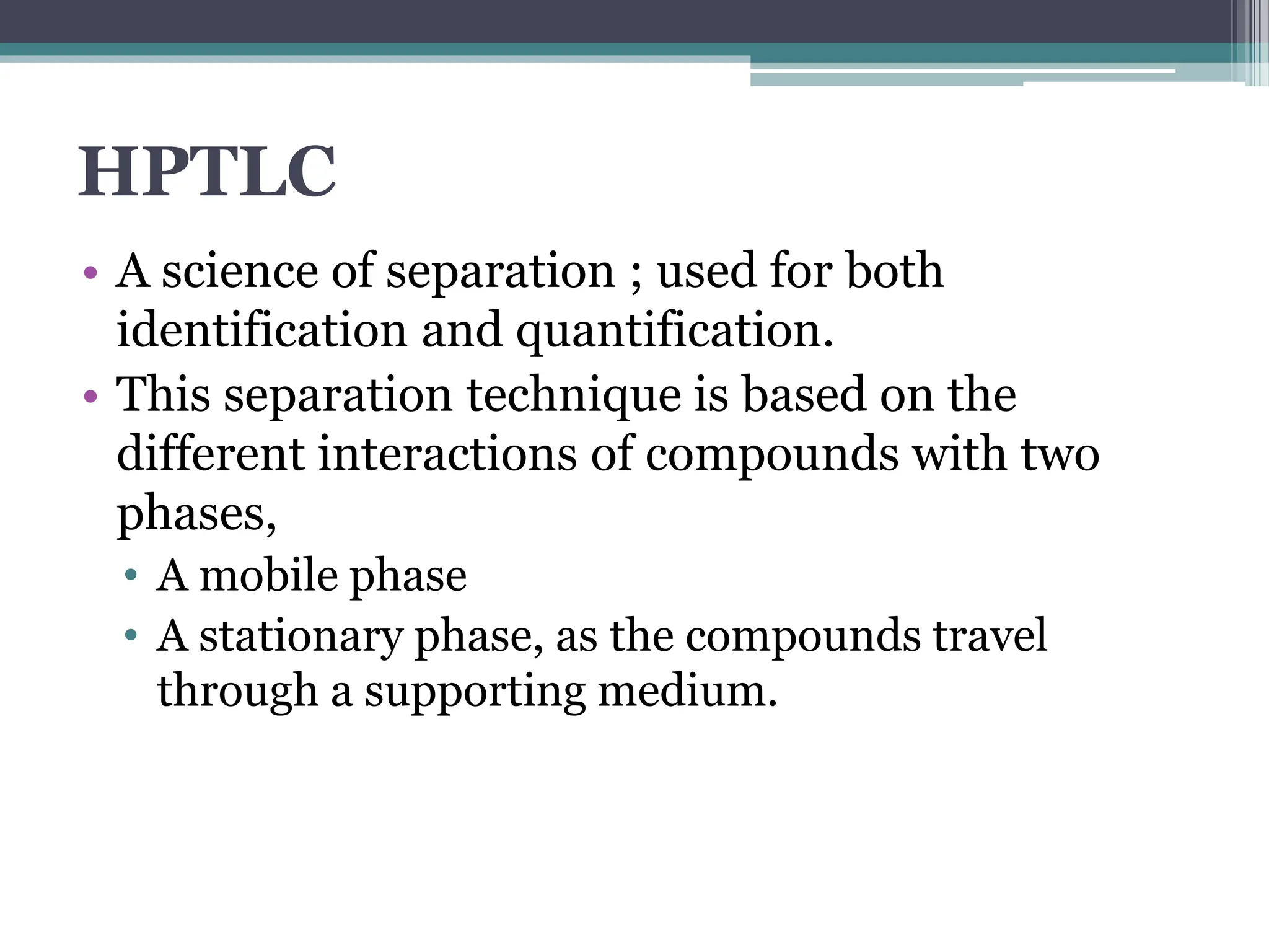 HPTLC_planer chromatography Seperation Technique | PPTX | Chemistry ...