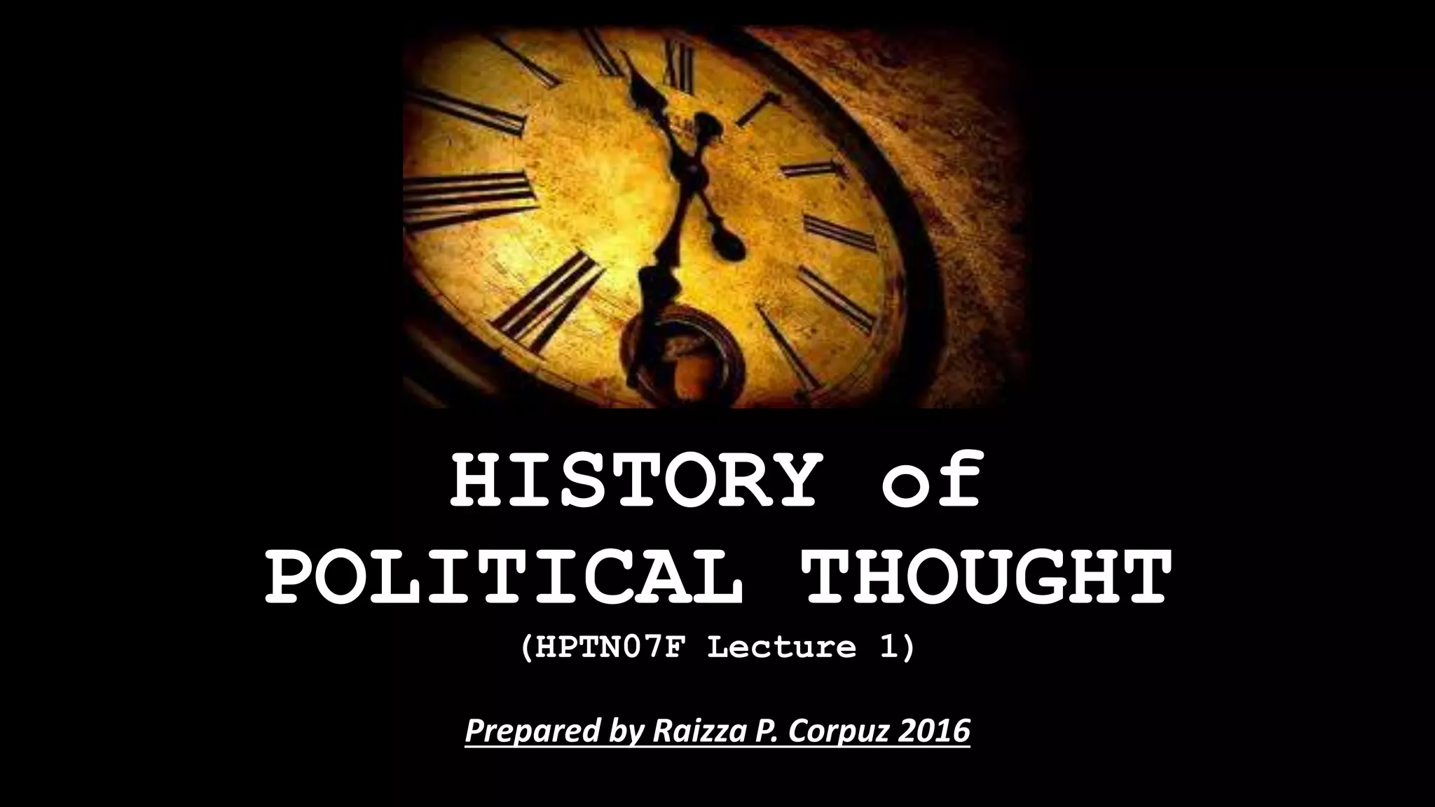 History of Political Thoughts 2016 | PPTX