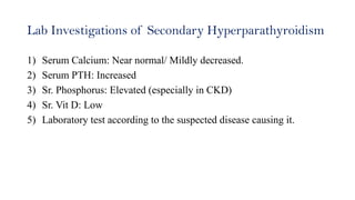 HYPERPARATHYROIDISM : ETIOLOGY, PATHOGENESIS & DIAGNOSIS. | PPTX