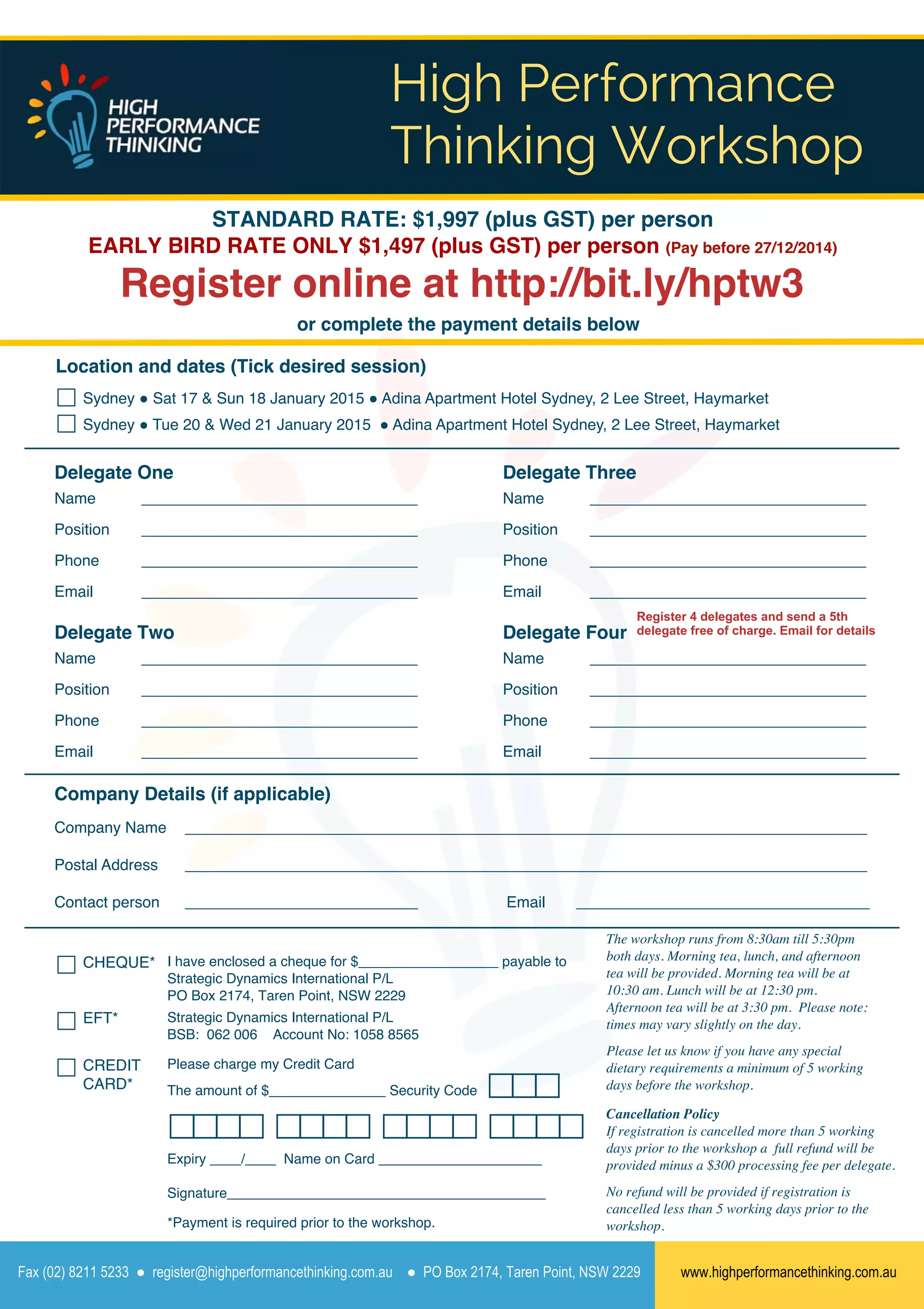 High Performance Thinking Workshop | PDF